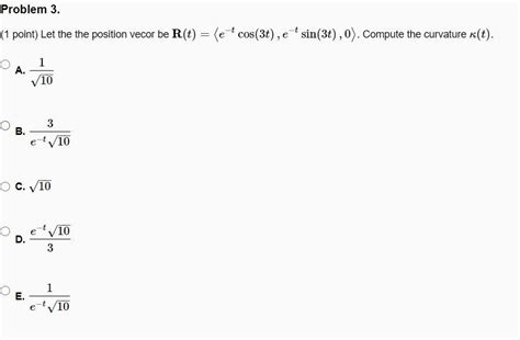 solved problem 3 1 point let the the position vecor be