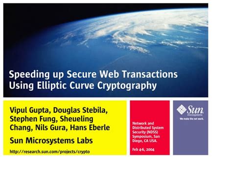 speeding up secure web transactions using elliptic curve cryptography ppt