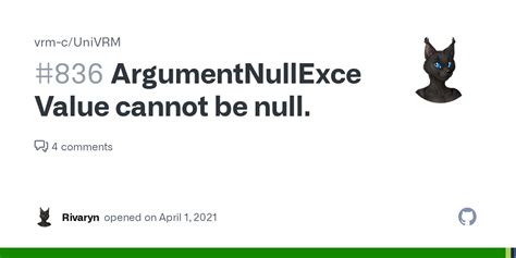 ArgumentNullException Value Cannot Be Null Issue 836 Vrm C
