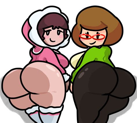 Rule 34 2girls Ass Big Ass Big Breasts Black Eyes Blush Bottomless Breasts Brown Hair Bubble