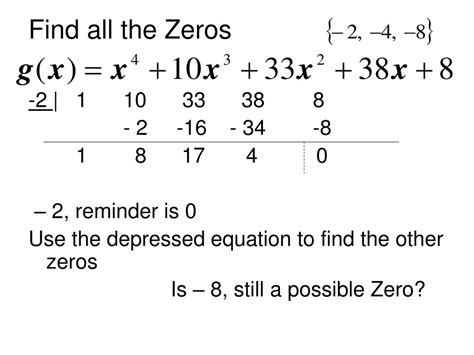 ppt 7 6 rational zero theorem powerpoint presentation free download id 3224919