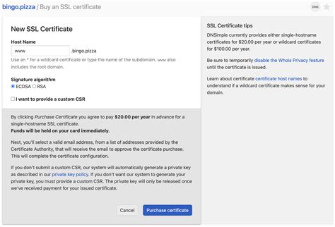 Ordering A Standard SSL Certificate DNSimple Help