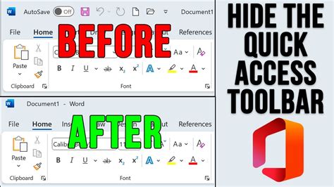 How To Hide The Quick Access Toolbar In Microsoft Office Software Such