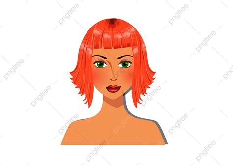 Beautiful Redhead Girl With Green Eyes And Magnificent Bob Hairstyle Ginger Color Hair Portrait