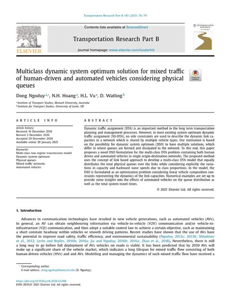 multiclass dynamic system optimum solution for mixed traffic of human driven and automated