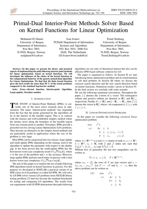 pdf primal dual interior point methods solver based on kernel functions for linear optimization