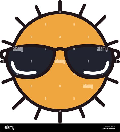 Sun With Sunglasses Cartoon Vector Illustration Graphic Design Stock Vector Image And Art Alamy