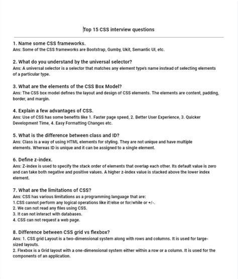 Some Common Css Interview Questions