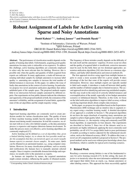 pdf robust assignment of labels for active learning with sparse and noisy annotations