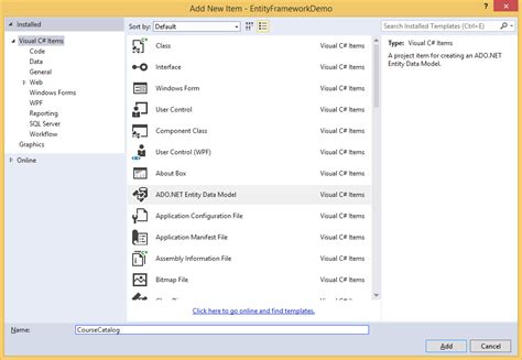 creating a model first model in entity framework