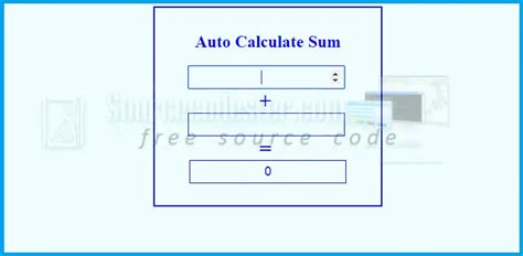 auto calculate sum using javascript sourcecodester