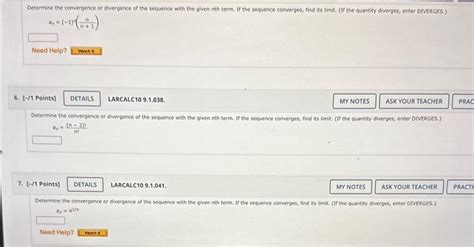 solved determine the convergence or divergence of the