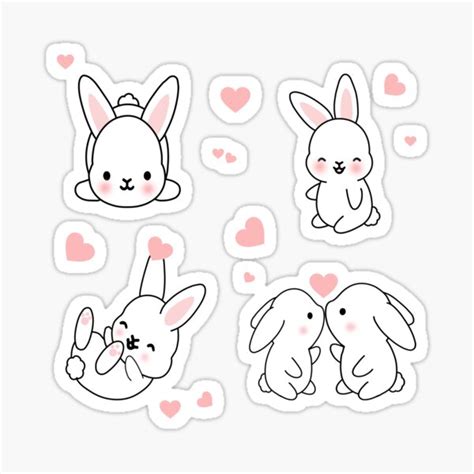 Rabbits Sticker For Sale By Freeart10 Redbubble