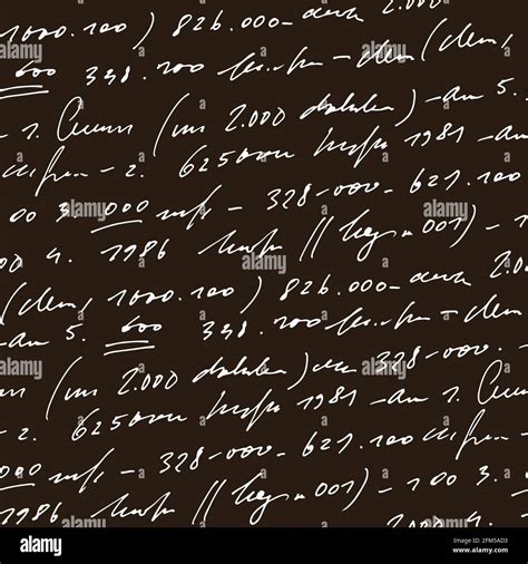 Handwritten Abstract Text And Numbers Vector Seamless Pattern Vector