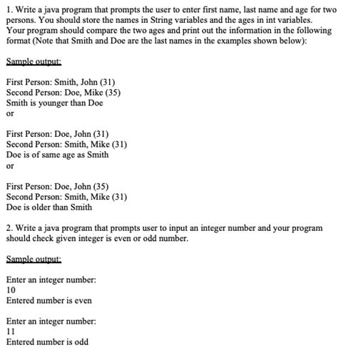 solved 1 write a java program that prompts the user to