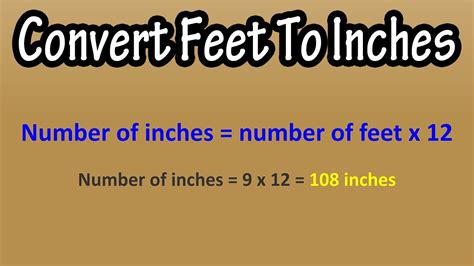 How To Convert Feet To Inches Explained Formula To Convert Feet To Inches Conversion Youtube