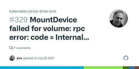 mountdevice failed for volume rpc error code internal desc grpc error while marshaling