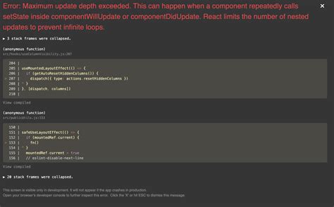 V 7 0 0 UseExpanded Hook Error Maximum Update Depth Exceeded Issue