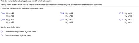 solved a null and alternative hypothesis are given