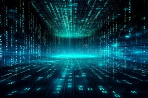 virtual abstract digital binary code background matrix and big data concept stock image image
