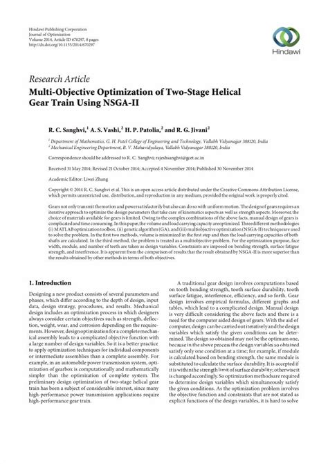 pdf multi objective optimization of two stage helical gear train using nsga ii dokumen tips