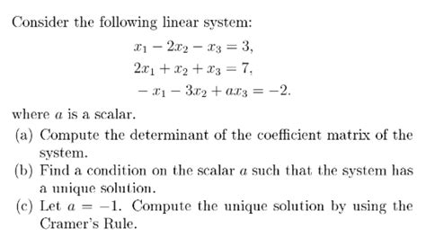 solved consider the following linear system x1 2x2 x3