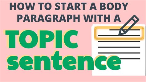 How To Start A Body Paragraph With A Topic Sentence YouTube