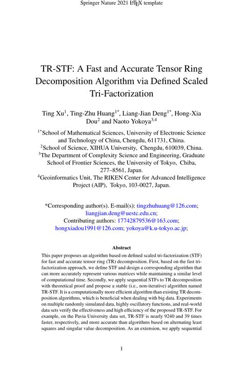 pdf tr stf a fast and accurate tensor ring decomposition algorithm via defined scaled tri