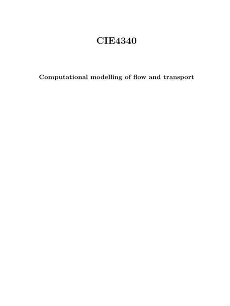 zijlema lecturenotes ode and swe pdf numerical analysis partial differential equation