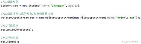 java中序列化流（读取对象）（objectoutputstream：writeobject）、反序列化流（objectinputstream：readobject） java获取序列化