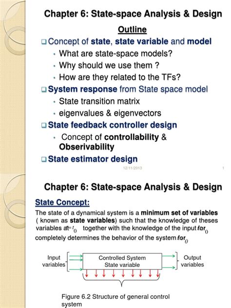 chapter 6 state space analysis pdf control theory eigenvalues and eigenvectors