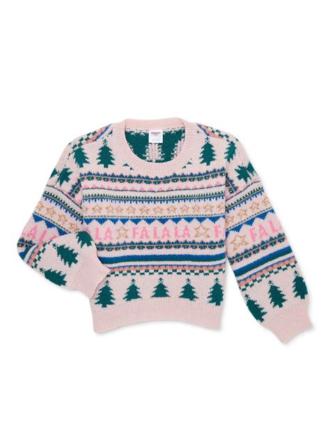 Holiday Time Girls Christmas Sweater Sizes 4 18 And Plus