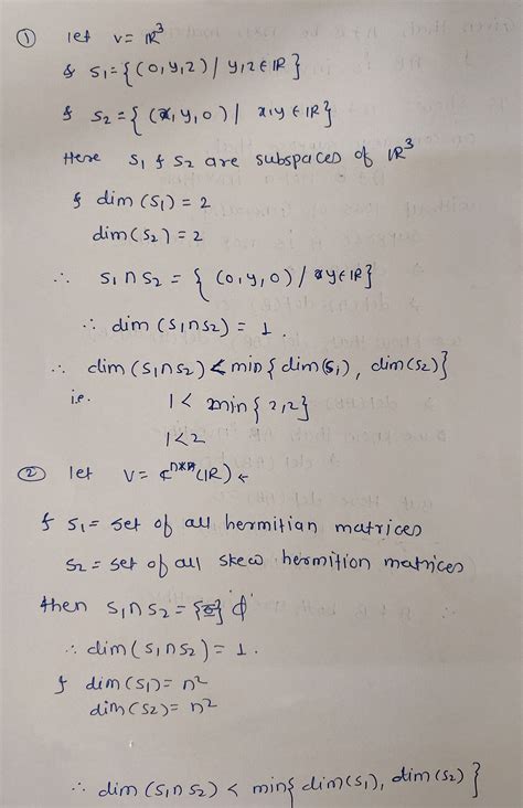 [solved] examples of subspaces s1 s2 of a finite dimensional vector space v course hero