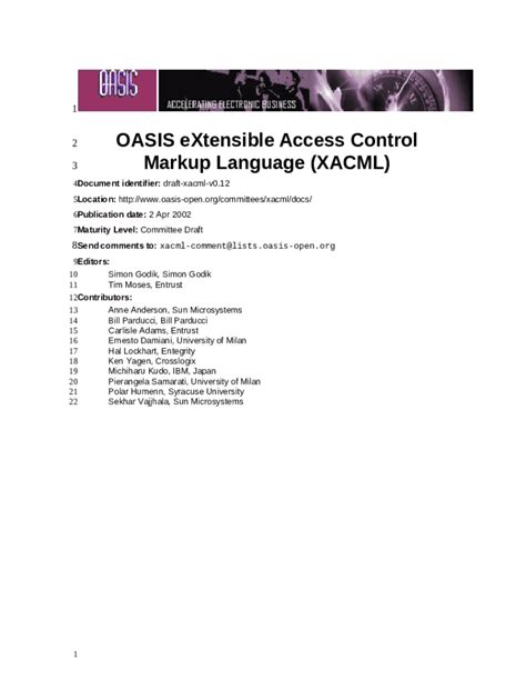 public review for oasis extensible access control markup doc template pdffiller