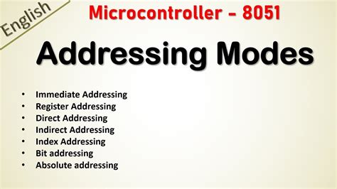 addressing modes in 8051 microcontroller 8051 addressing modes youtube