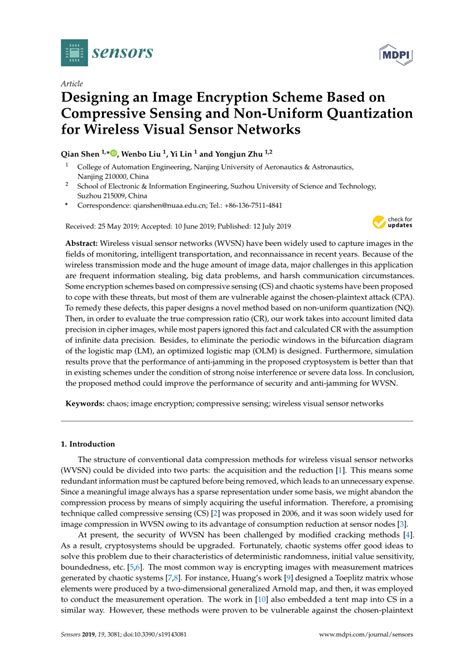 pdf designing an image encryption scheme based on compressive sensing and non uniform