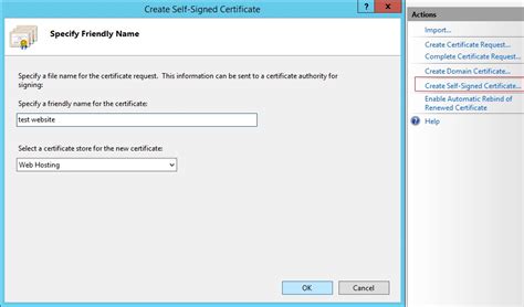 Create A Self Signed Certificate In IIS InTheTechPit