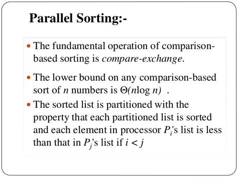 parallel sorting algorithm