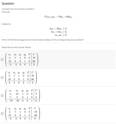 solved question consider the minimization problem minimize