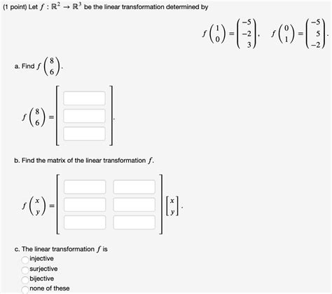 solved 1 point let t r2 → r2 be the linear transformation