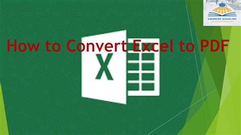 How To Convert Excel Data To Pdf YouTube