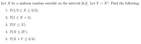solved let x be a uniform random variable on the interval
