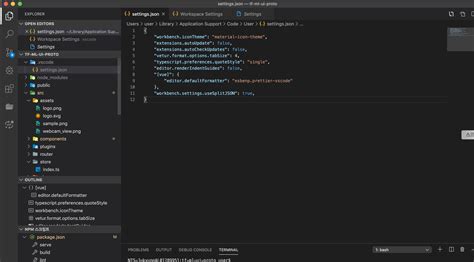 vscode settings json macos