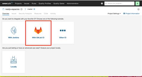 análisis de la calidad del código con sonarqube en un proyecto gitlab