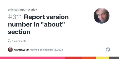 Report Version Number In About Section Issue 311 Univrsal Input