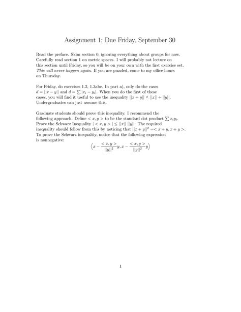 assignment 1 introduction to topology math 431 assignments topology docsity