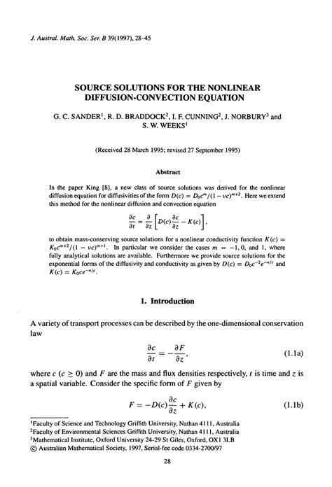 pdf source solutions for the nonlinear diffusion convection equation