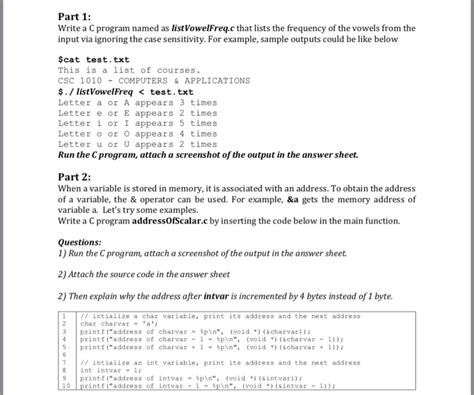 solved part 1 write a c program named as listvowelfreq c