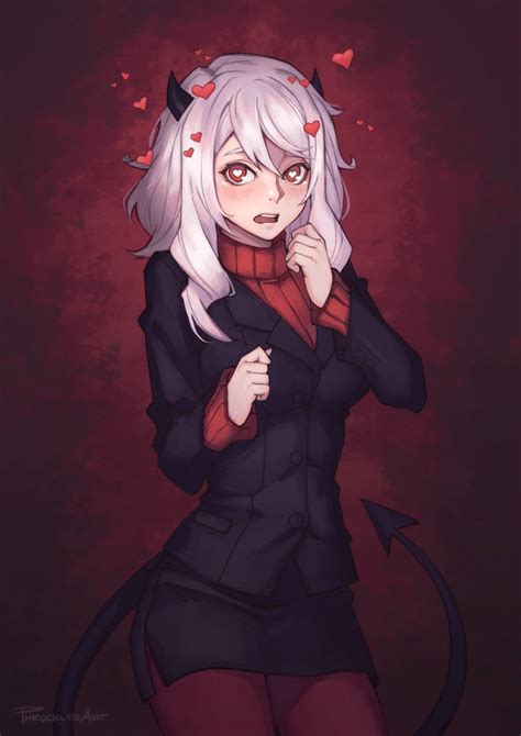 Safebooru 1girl Black Horns Black Jacket Black Tail Blazer Blush Breasts Demon Girl Demon