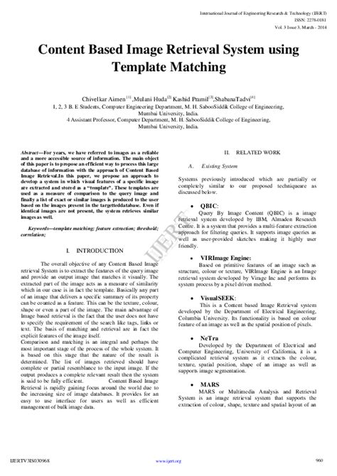 pdf ijert content based image retrieval system using template matching ijert journal